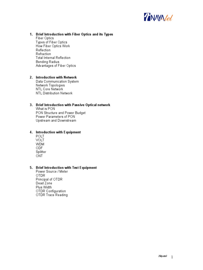Fiber Cable Network Overview Pdf Network Topology Optical Fiber