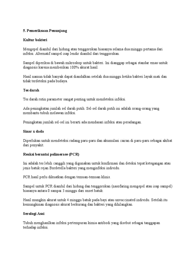Pemeriksaan Penunjang Pertusis | PDF
