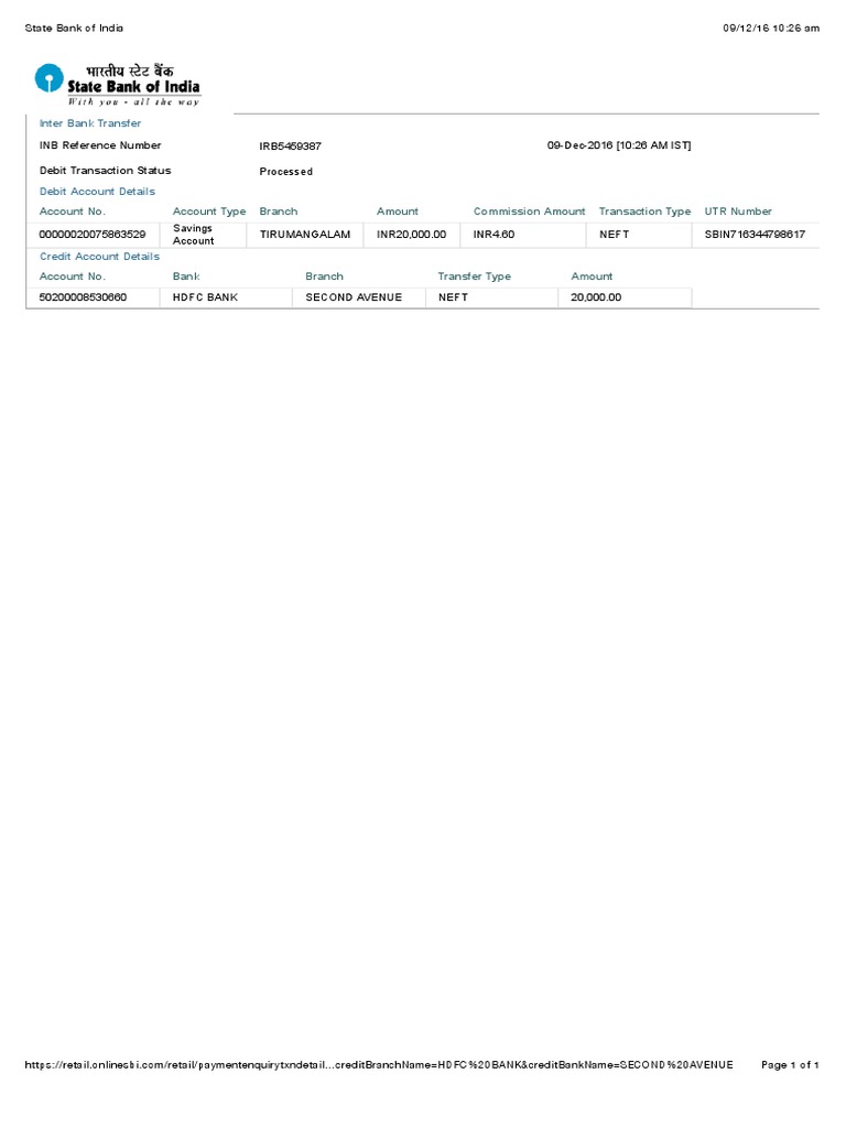 INB Reference Number Debit Transaction Status: IRB5459387 09-Dec-2016 ...