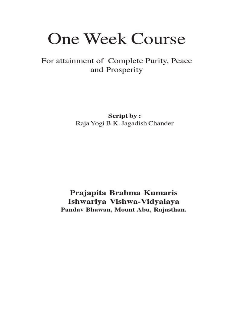 One Week Course | PDF | Soul | Spirituality