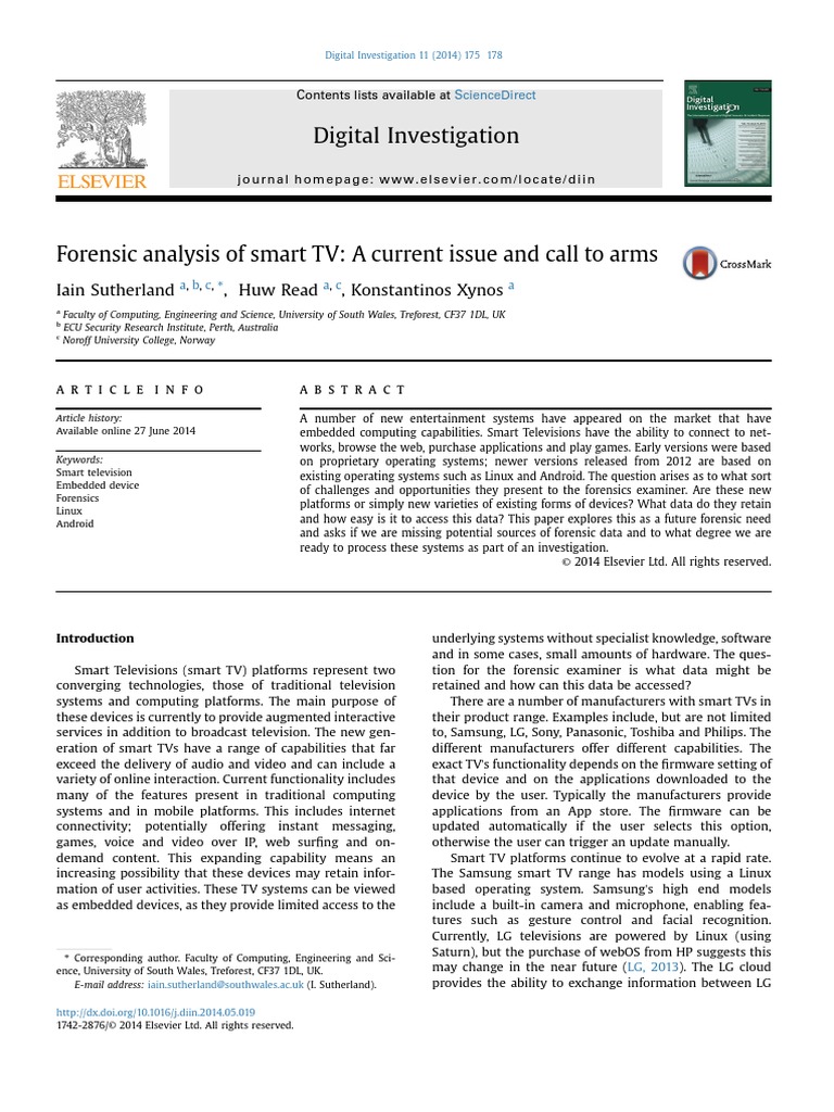 Forensic Analysis of Smart TV | PDF | Television | Information Age