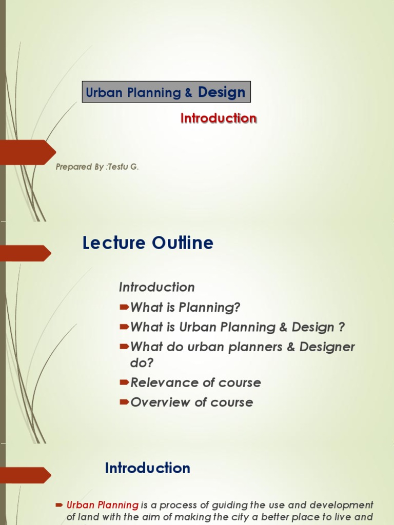 Introduction to Urban Planning & Design | PDF | Zoning | Design