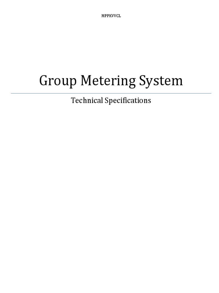 Group Metering System: Technical Specifications | PDF | Kilowatt Hour ...
