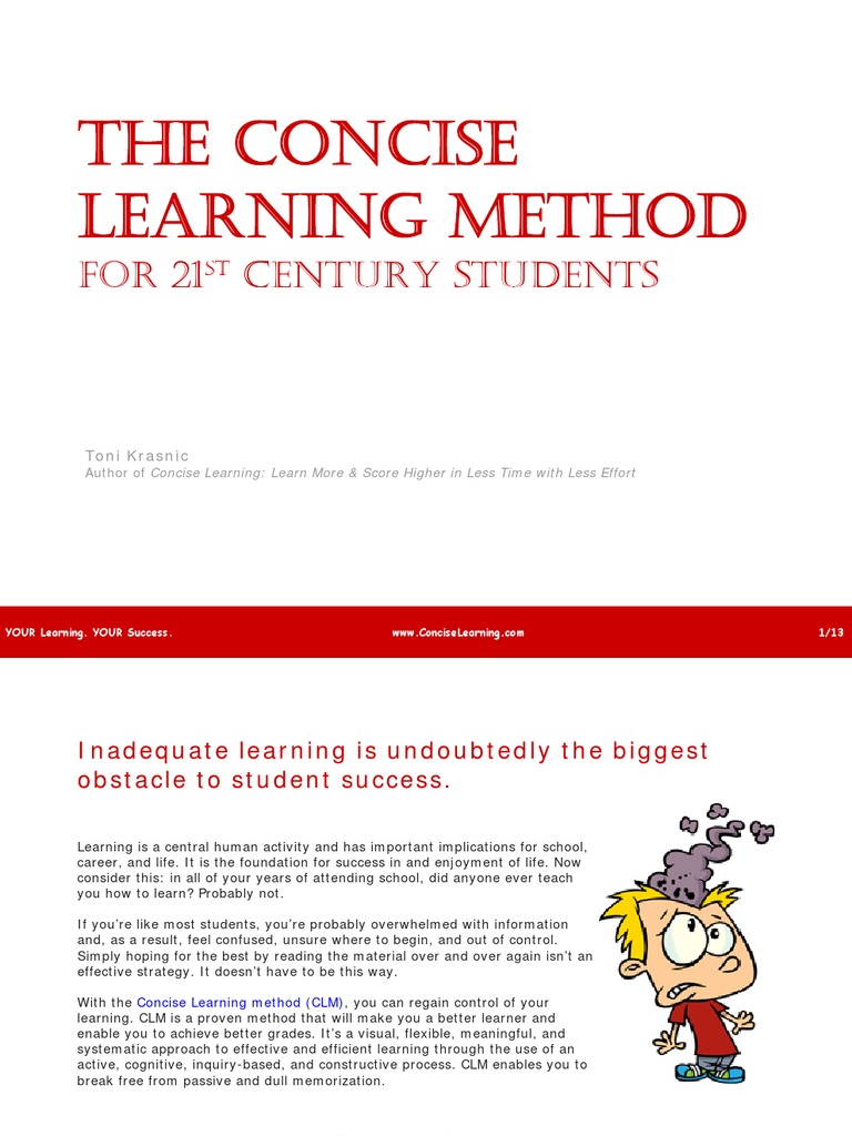 Concise Learning Method (CLM) For 21st Century Students Ebook | PDF | Critical Thinking | Concept