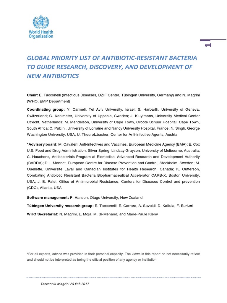 WHO-PPL-Short Summary 25Feb-ET NM WHO PDF | PDF | Antimicrobial ...