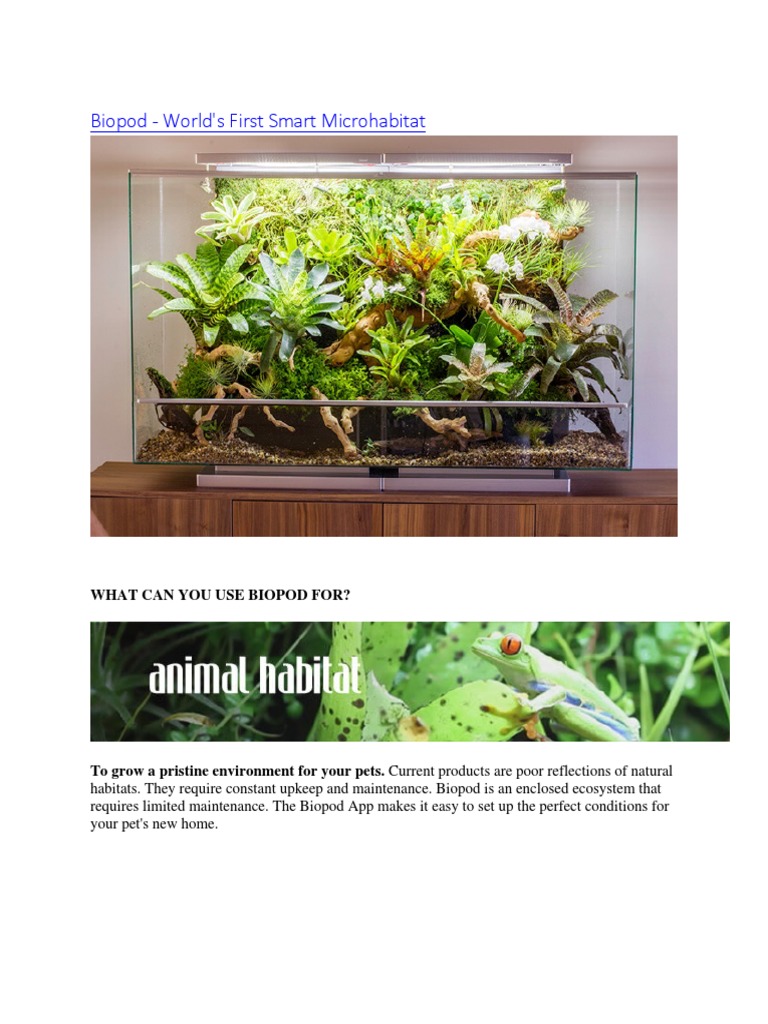 Microhabitat - Biopod - World's First Smart Microhabitat | PDF ...