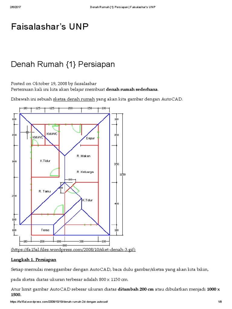 Denah Rumah (1) Persiapan - Faisalashar's UNP | PDF
