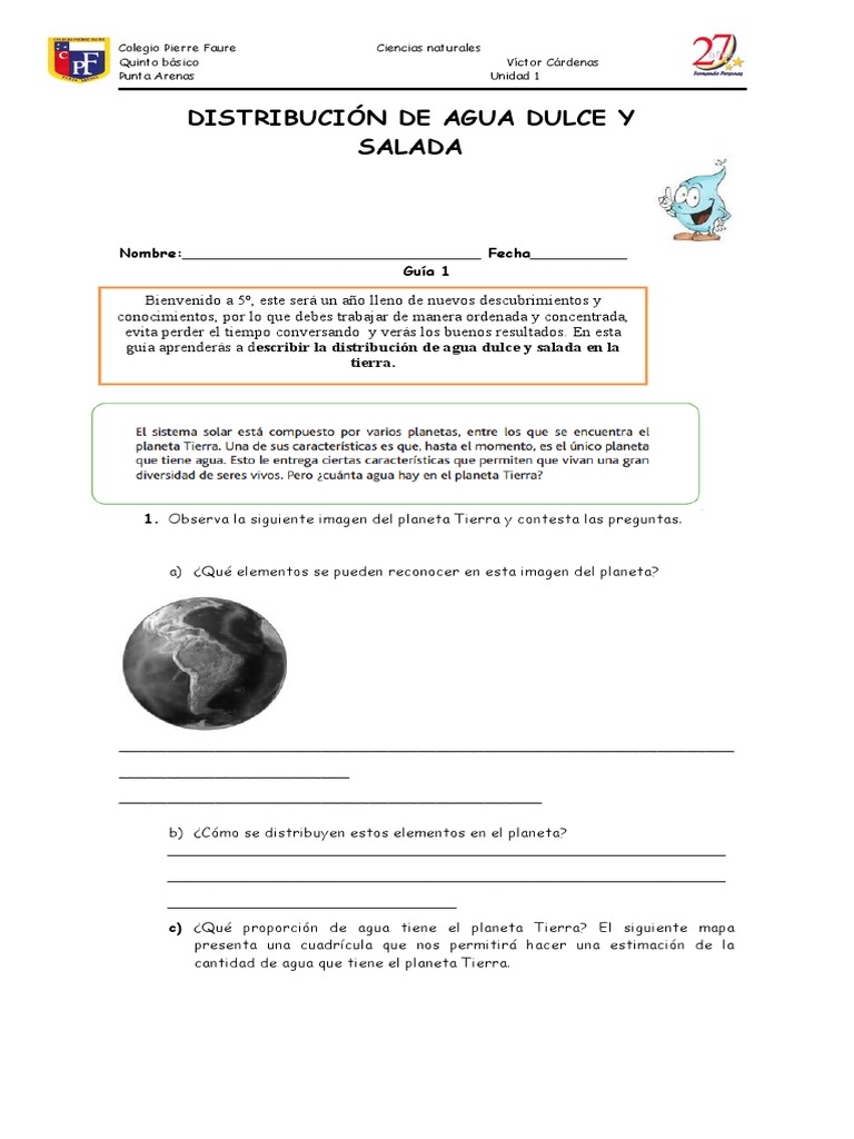 Distribución del Agua en la Tierra | PDF | El niño | Fondo del mar