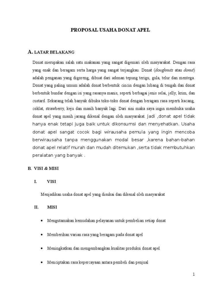 Proposal Usaha Donat Apel | PDF