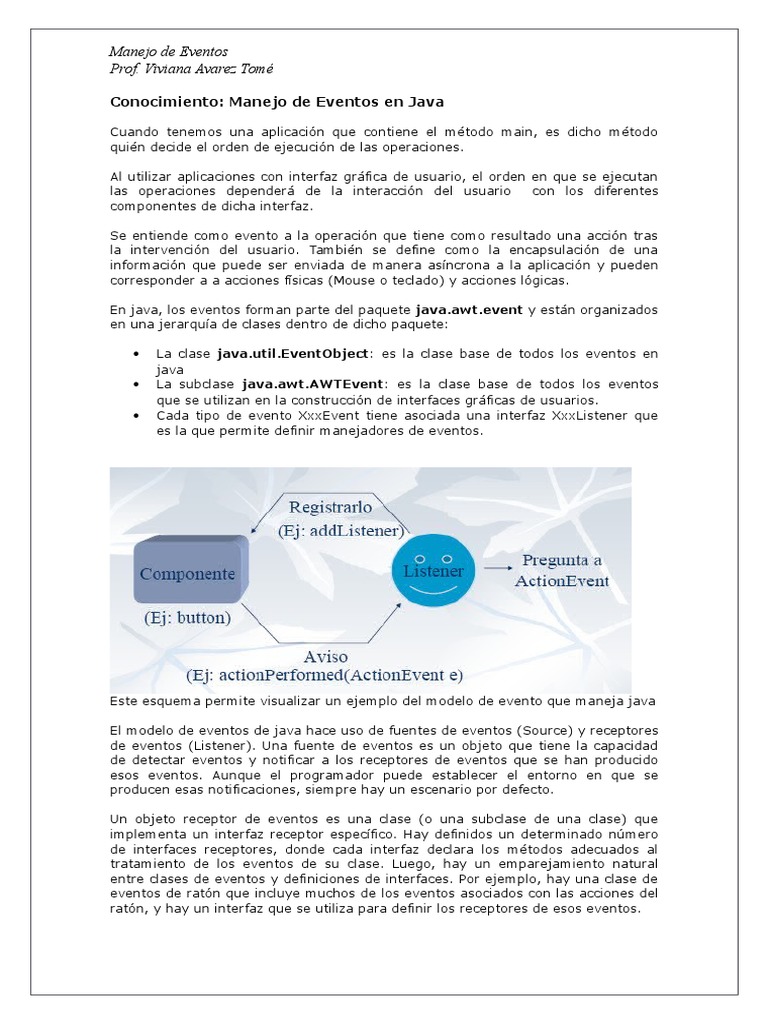 Manejo de Eventos en Java | PDF | Modelo – Vista – Controlador | Java ...