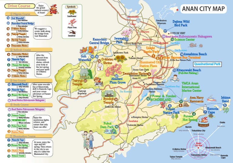 Anan City Map: Drive Course | PDF | Nature | Leisure