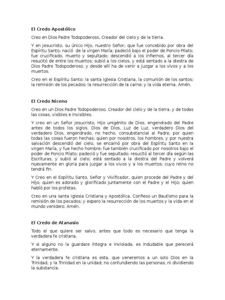 Los Tres Credos de la Trinidad | PDF | espíritu Santo | Trinidad