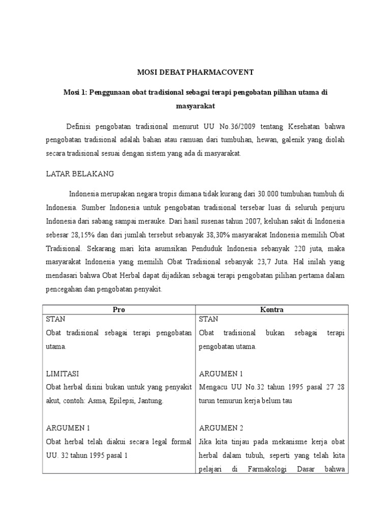Mosi Debat Pharmacovent | PDF