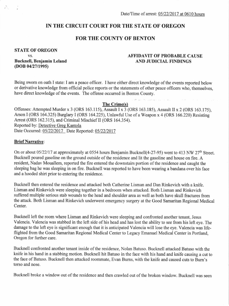 PC Affidavit 5-22-17 | PDF | Crime & Violence | Crime Thriller