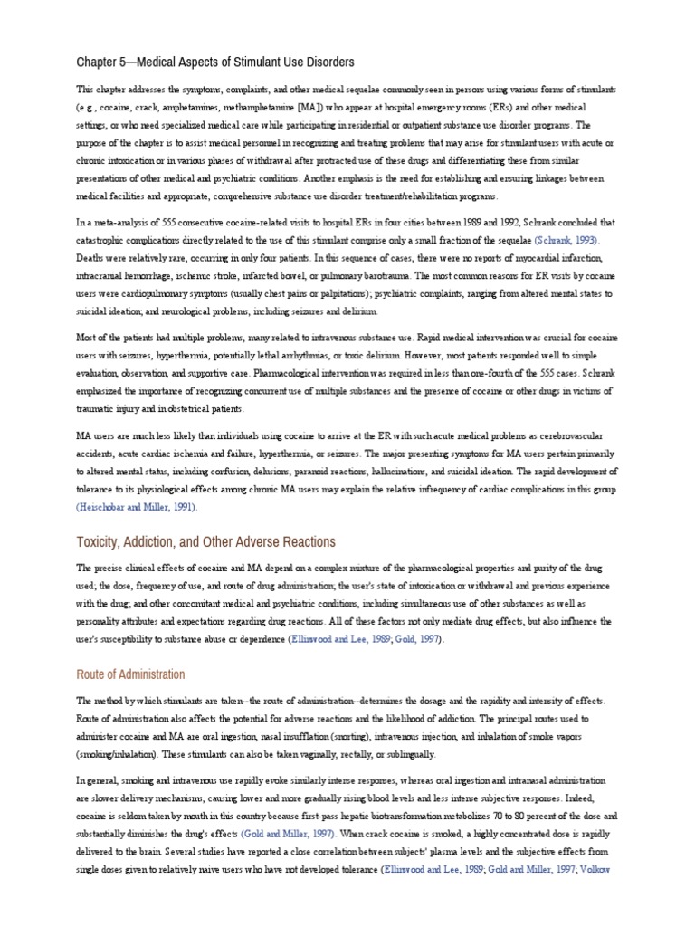 Chapter 5-Medical Aspects of Stimulant Use Disorders - Treatment For ...