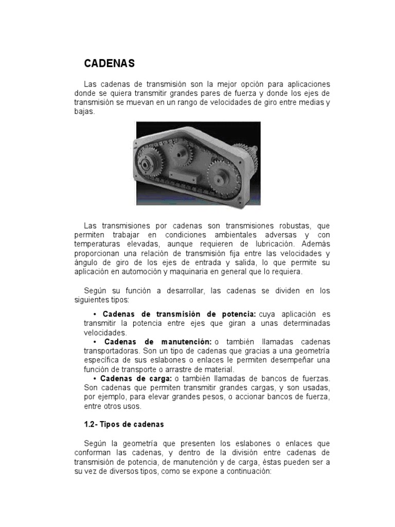 Seleccion de Cadenas | PDF | Engranaje | Ingeniería mecánica