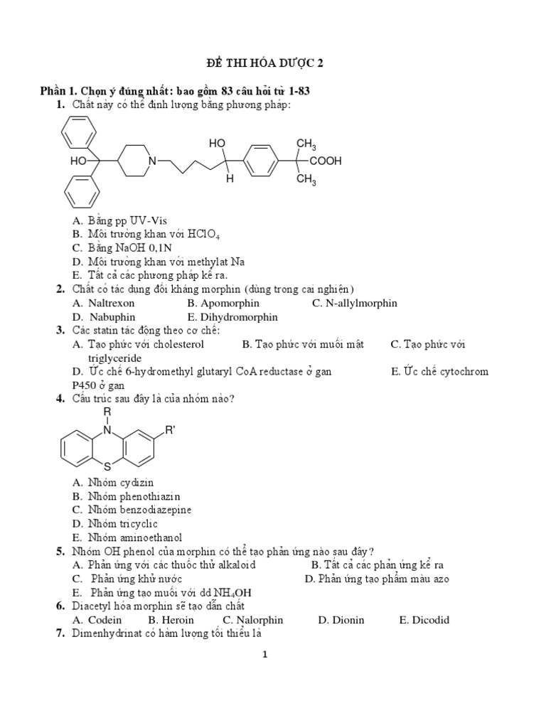 (123doc) Hoa Duoc 2 de Thi Trac Nghiem | PDF