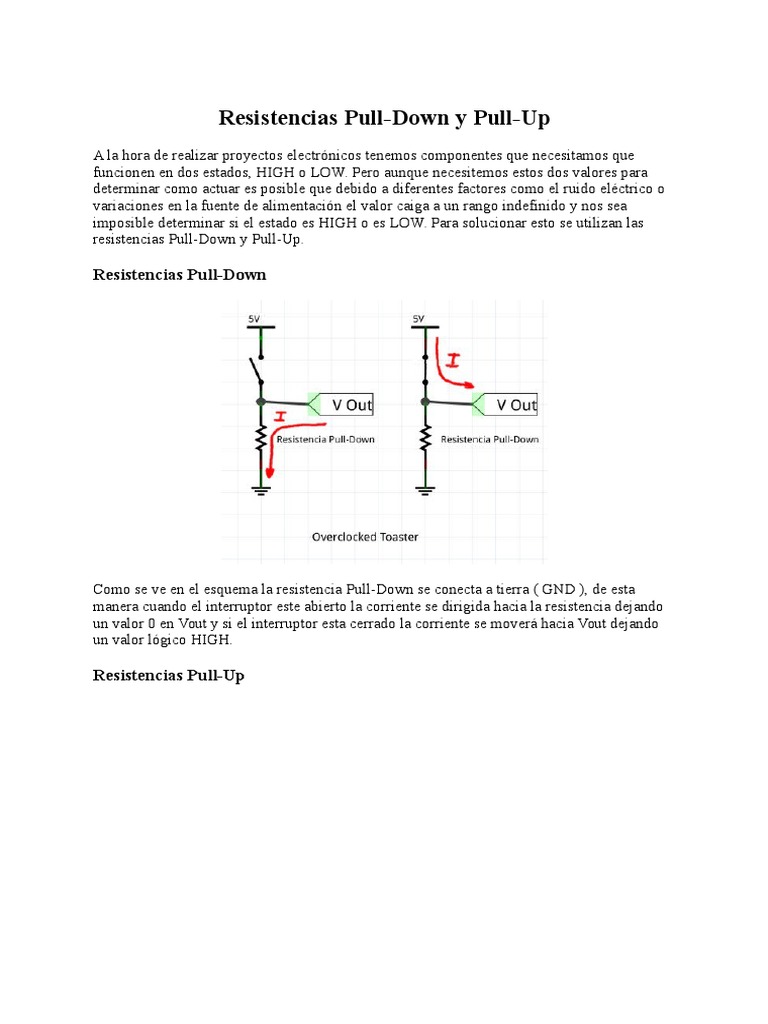 Resistencias Pull Down y Pull Up | PDF
