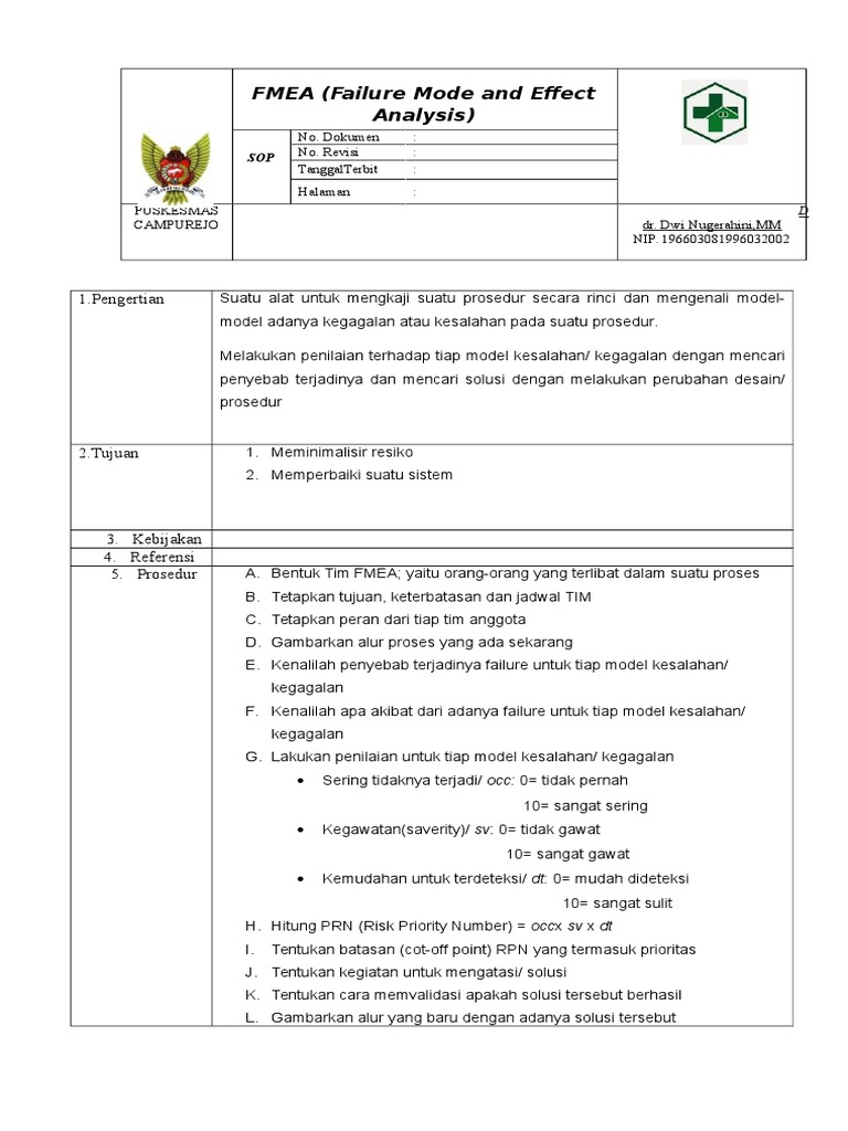 Panduan FMEA untuk Minimalkan Risiko | PDF | Metode & Bahan Ajar | Komputer