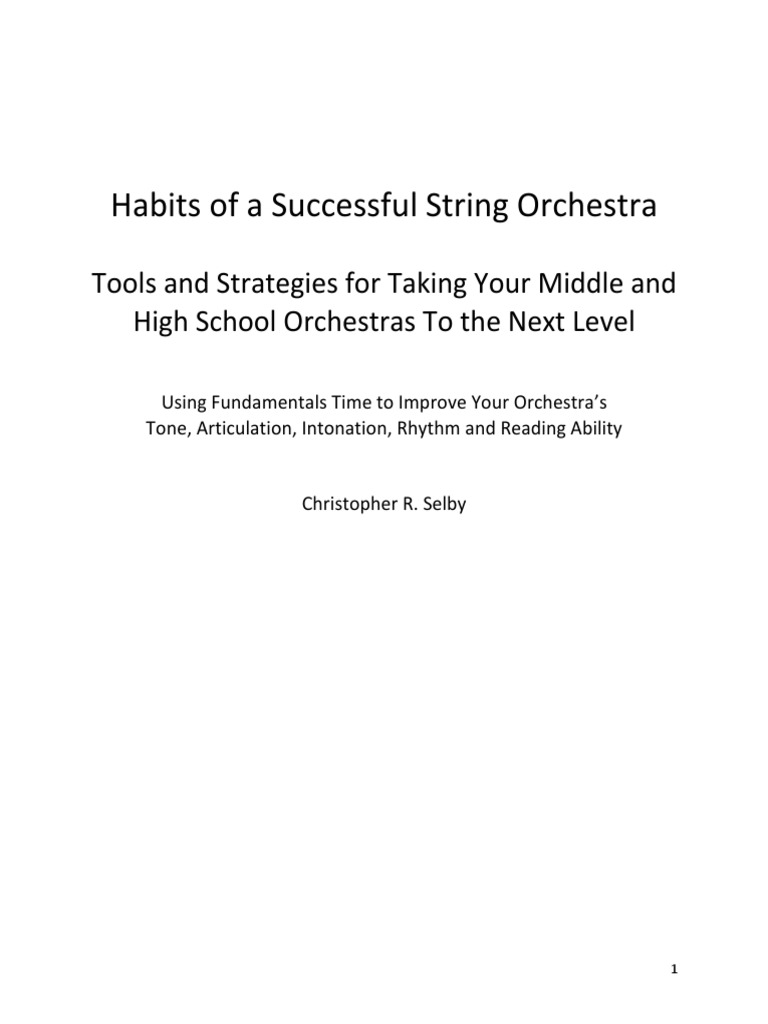 Habits of A Successful String Orchestra | PDF | Double Bass | String ...