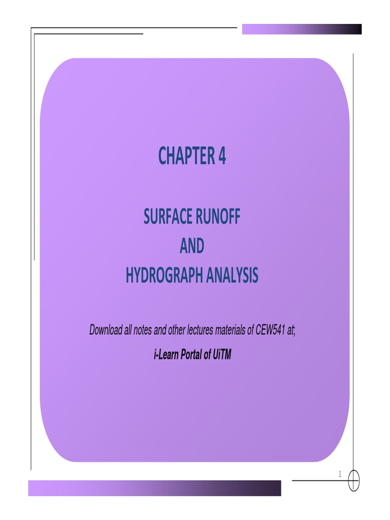 Surface Runoff and Hydrograph Analysis | PDF | Drainage Basin | Surface ...