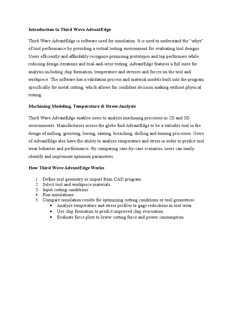 Introduction To Third Wave AdvantEdge | PDF