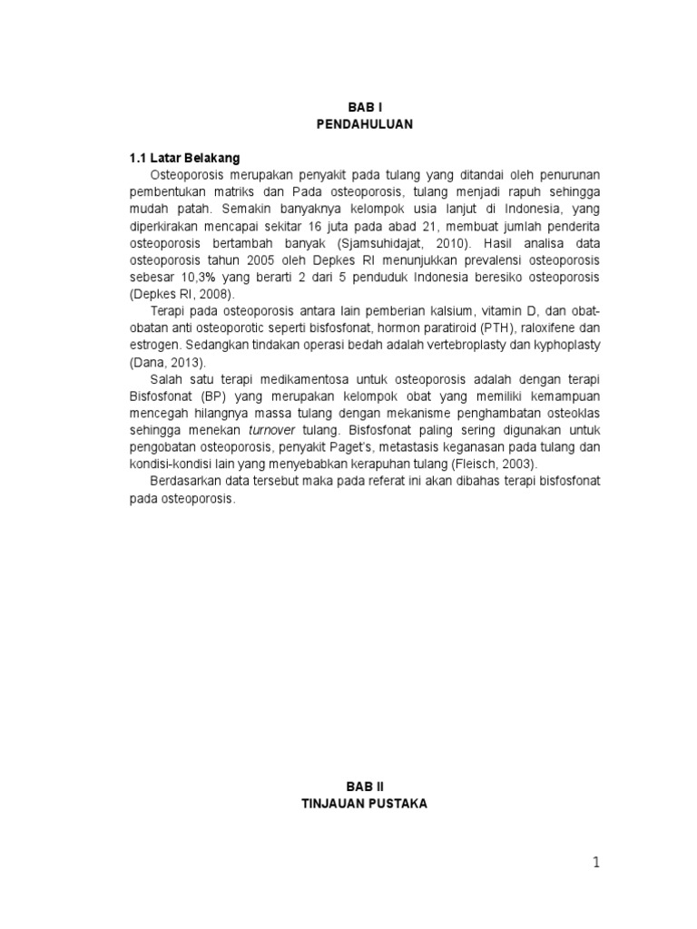 Isi Referat Terapi Bisfosfonat Pada Osteoporosis | PDF