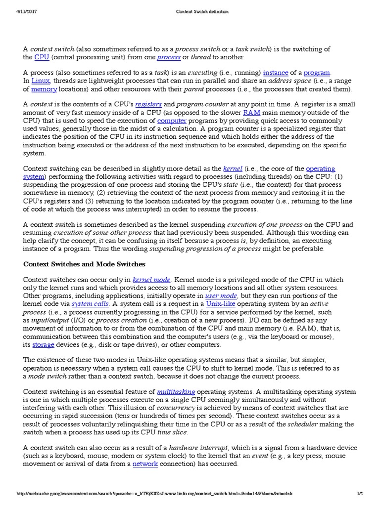 Context Switch Definition | PDF | Process (Computing) | Kernel (Operating System)