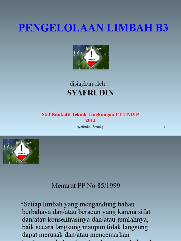 Presentasi Pengelolaan b3 | PDF