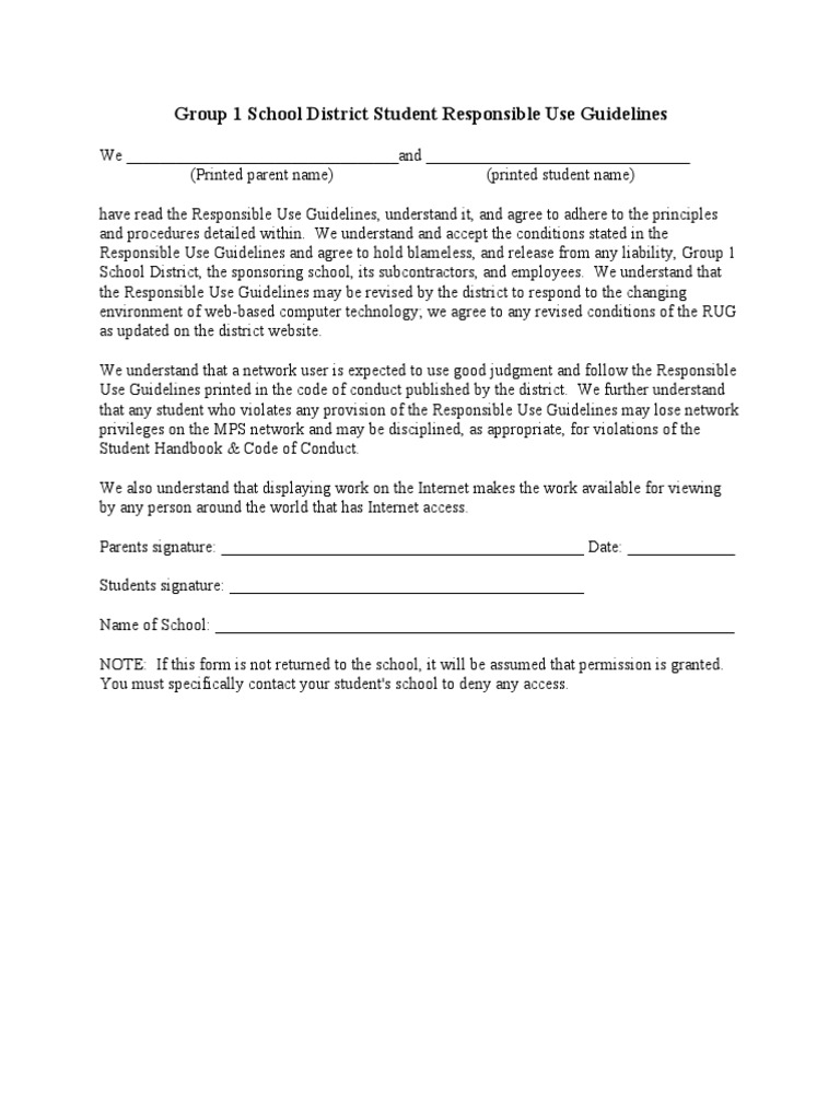 Aup Form | PDF