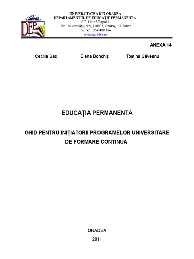 Anexa 14 Ghid Formare Continua | PDF