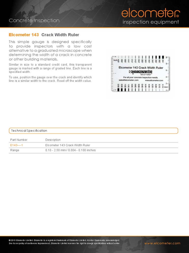 Elcometer 143 Crack Width Ruler | PDF