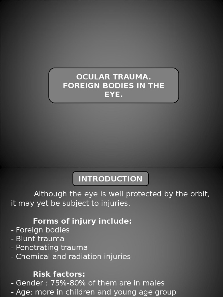 Trauma & Benda Asing Pada Mata | PDF | Human Eye | Bleeding