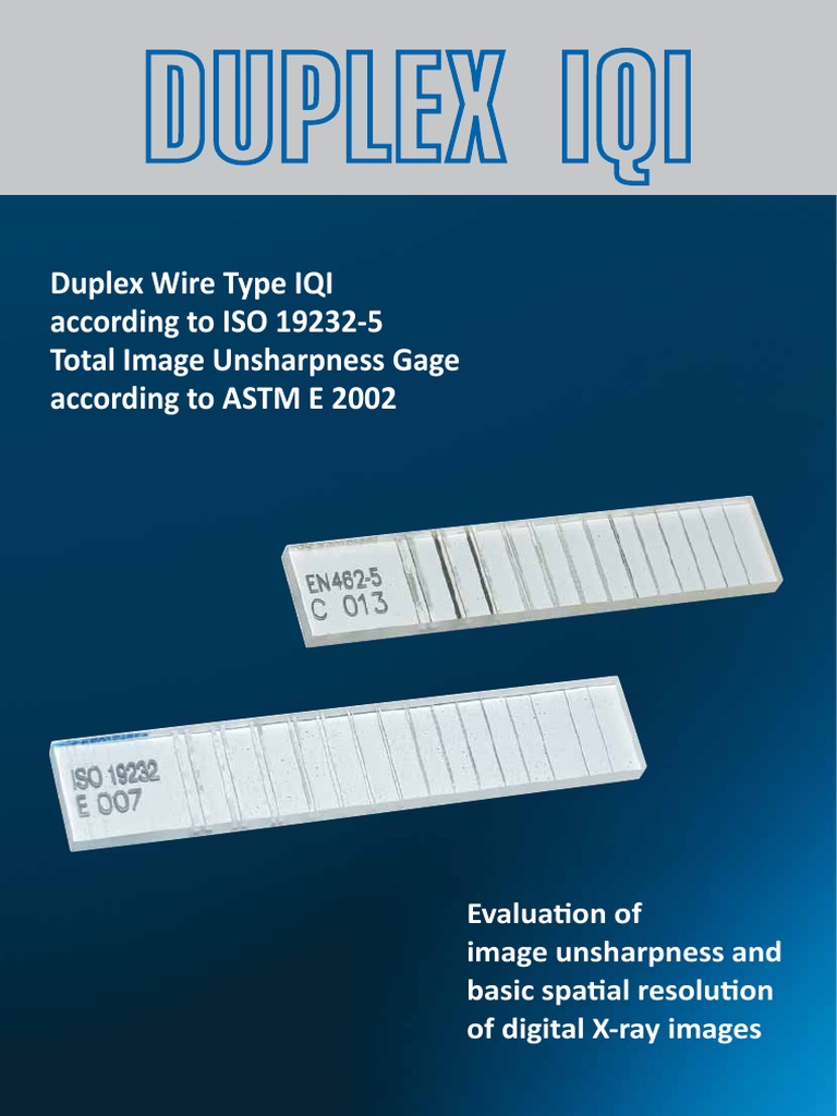 Duplex Wire Type IQI According To ISO 19232-5 Total Image Unsharpness Gage According To ASTM E ...