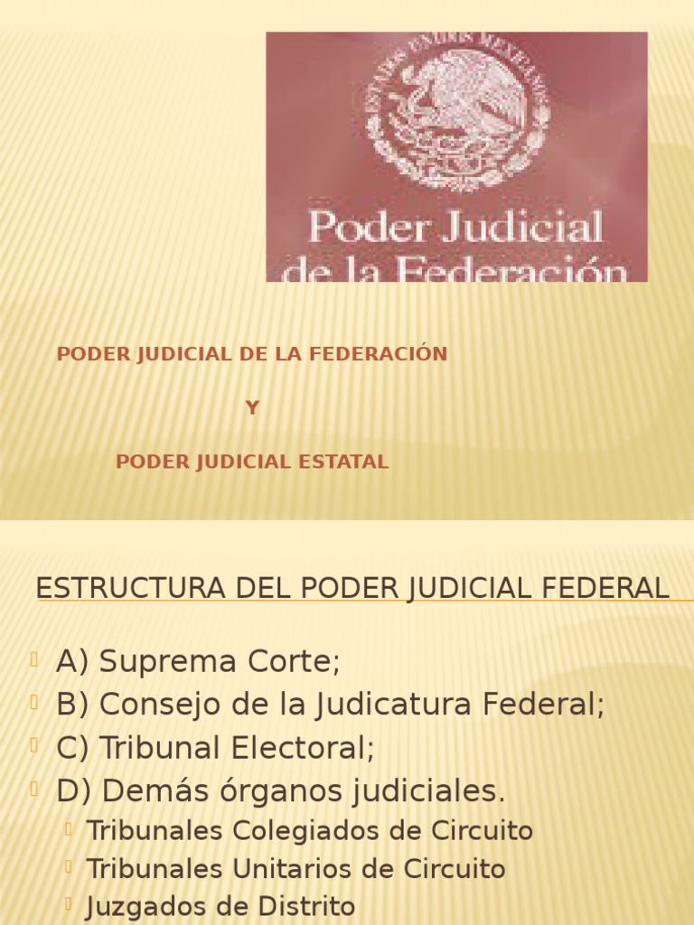 Estructura Del Poder Judicial Federal | PDF | Constitución | Federación