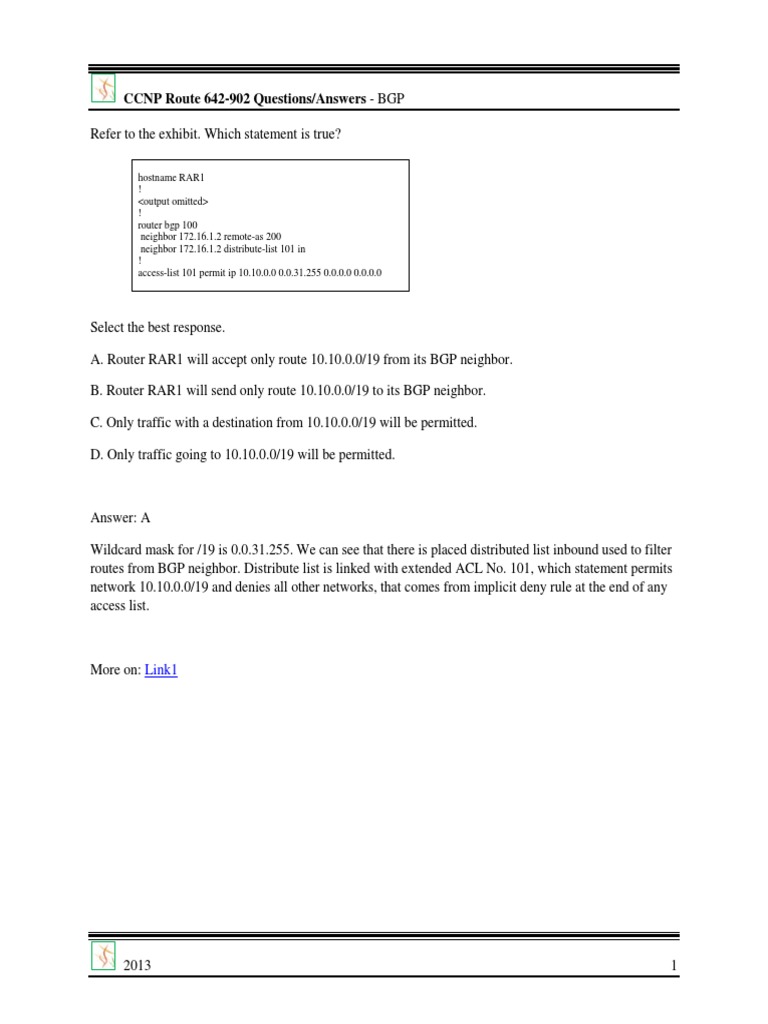 7 CCNP Route Qa BGP Guest | PDF | Router (Computing) | Wide Area Network