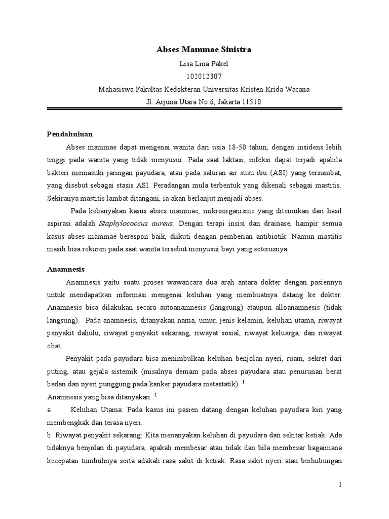 24 Makalah Abses Mammae Sinistra | PDF