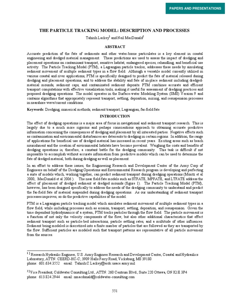 4 - Lackey - The Particle Tracking Model - Description and Processes ...