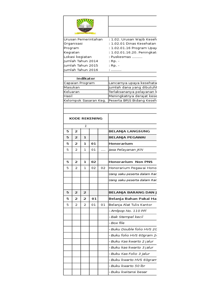 Rka Contoh Format | PDF