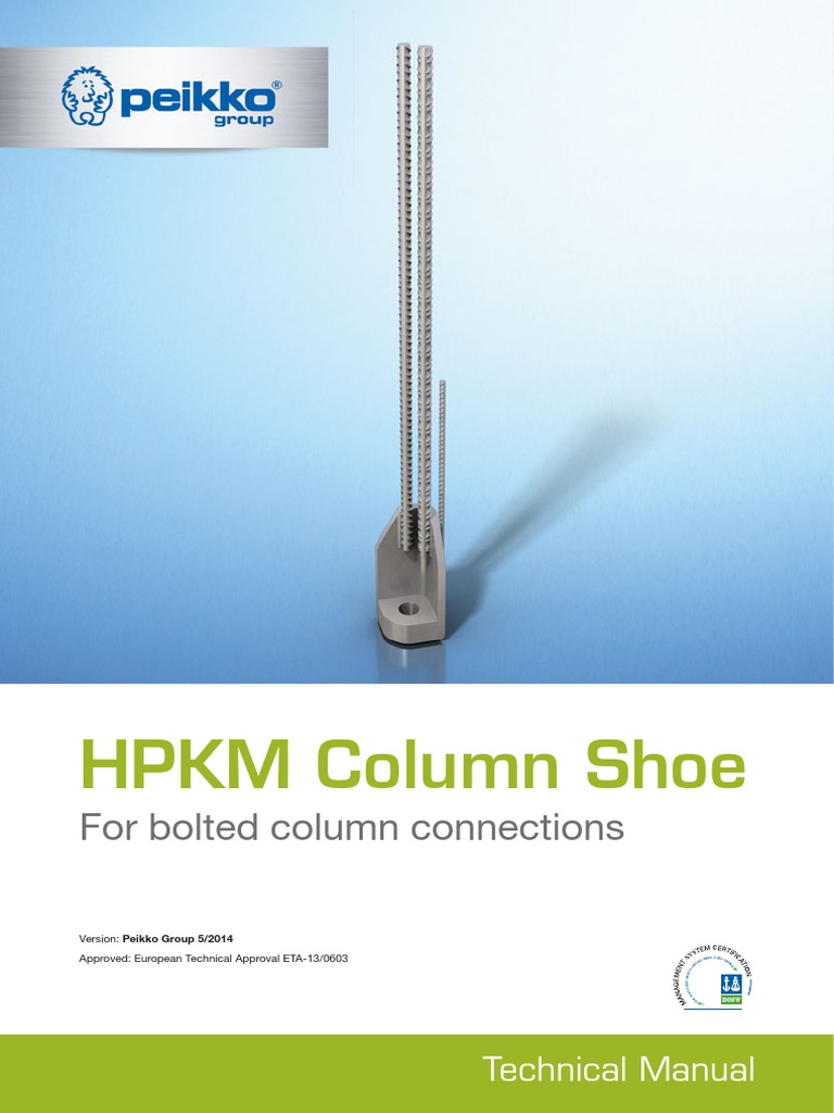 Peikko HPKM Column Shoe Technical Manual | PDF | Column | Screw