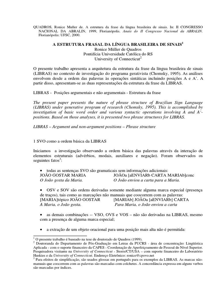 Estrutural de SVO, SOV e OVS | PDF | Noam Chomsky | Tempo