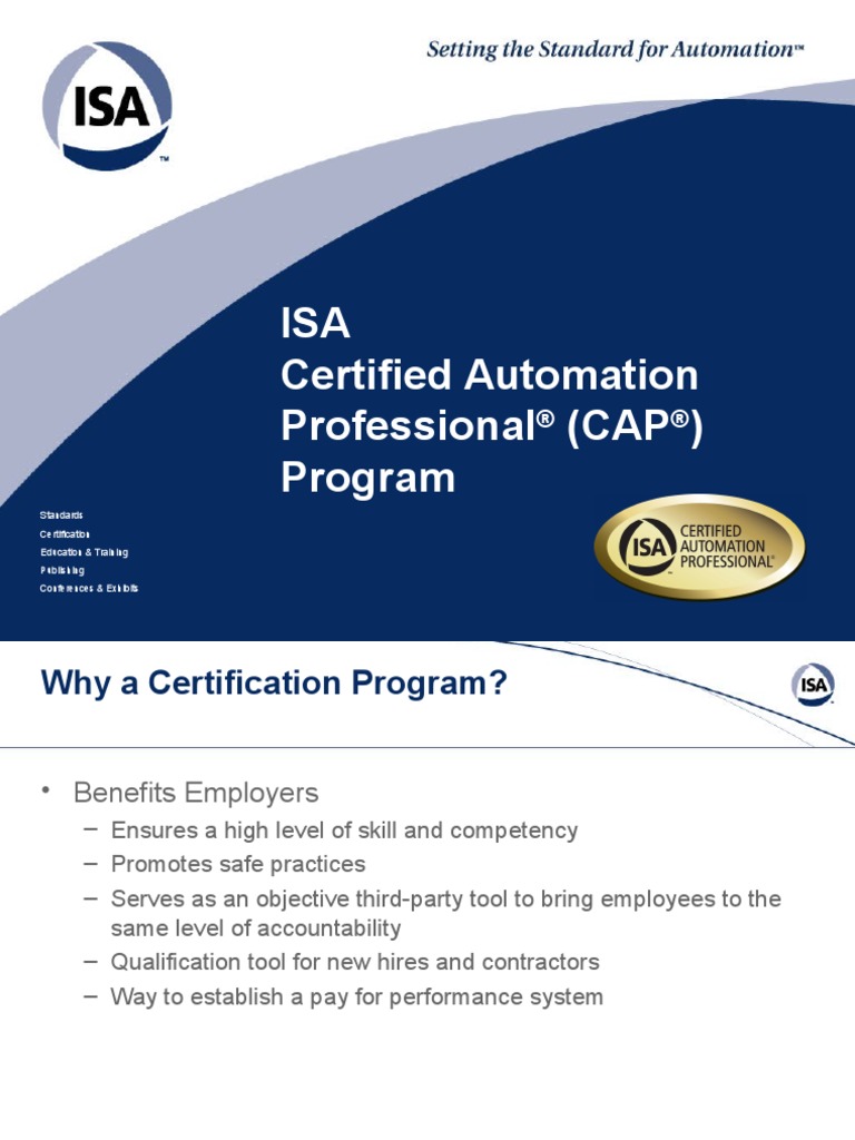 ISA Certified Automation Professional (Cap) Program | PDF ...