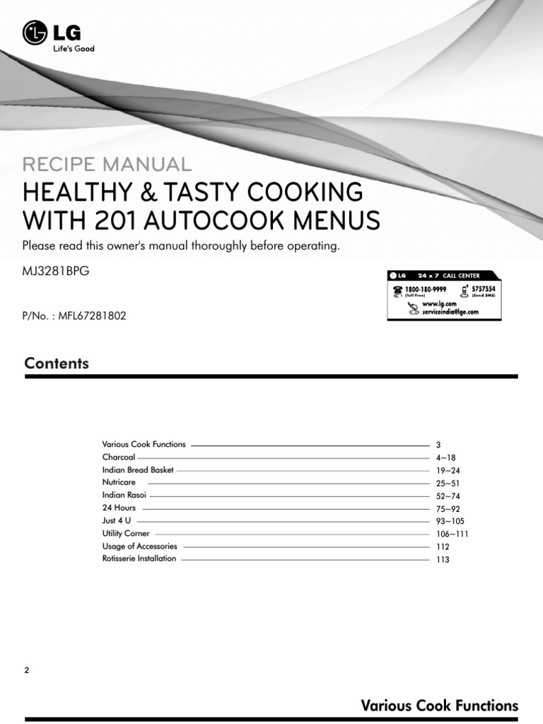 Healthy & Tasty Cooking With 201 Autocook Menus: Recipe Manual | PDF ...