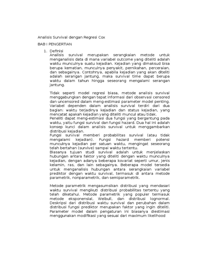 Survival Analysis Dengan Regresi Cox | PDF | Sains & Matematika