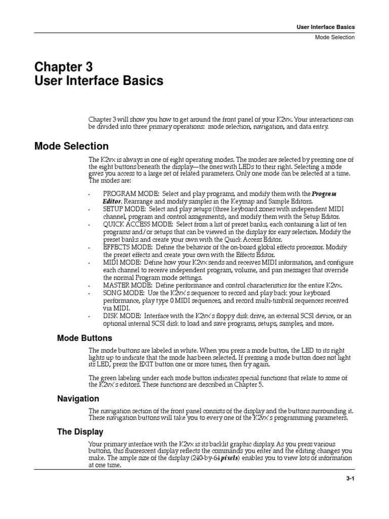 User Interface Basics: Mode Selection | PDF | Cursor (User Interface) | Computer Keyboard