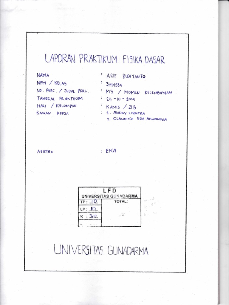 Laporan Akhir - Momen Kelembaman | PDF