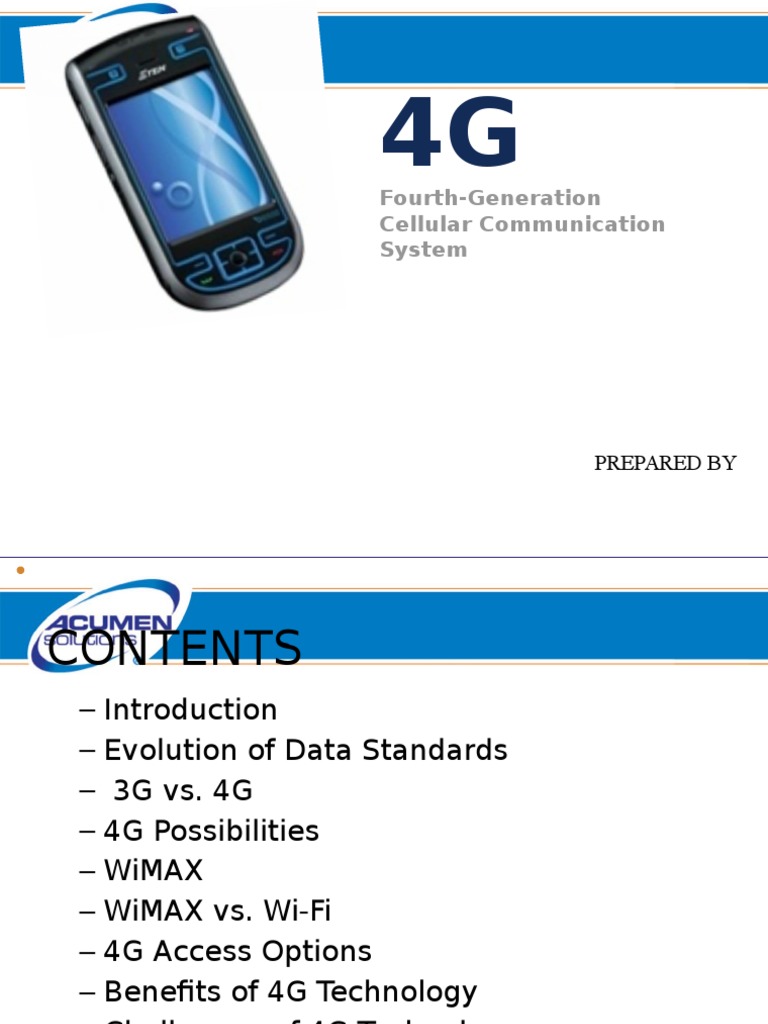 Fourth-Generation Cellular Communication System: Prepared by | PDF | 4 ...