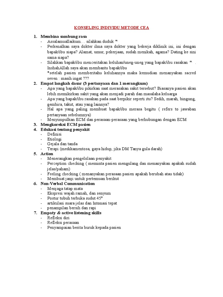 Konseling Individu Metode Cea | PDF