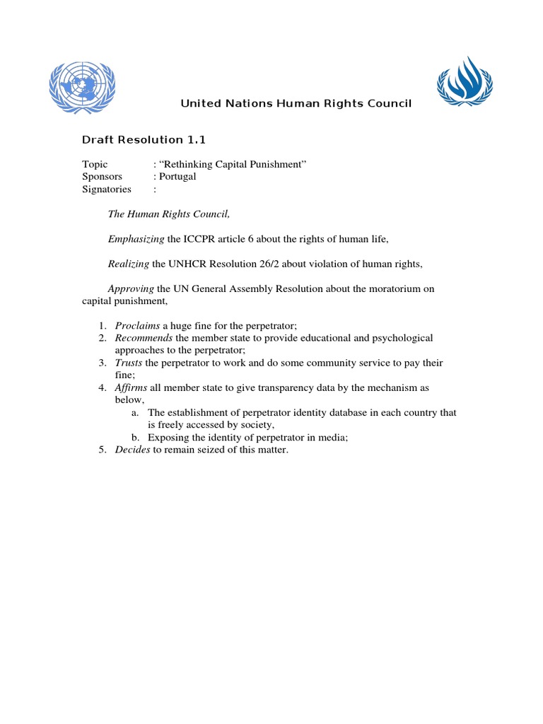 Draft Resolution MUN | PDF