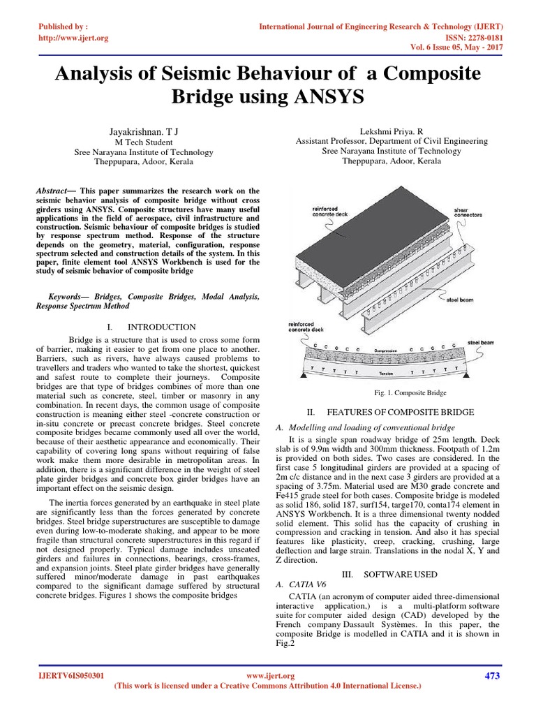 Analysis of Seismic Behaviour of A Composite Bridge Using ANSYS | PDF ...